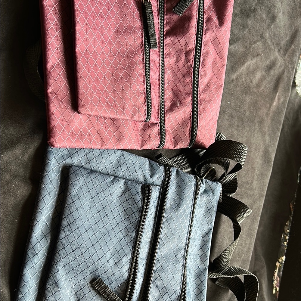 Diamond Patterned Tote Bags - Burgundy And Navy - Gem